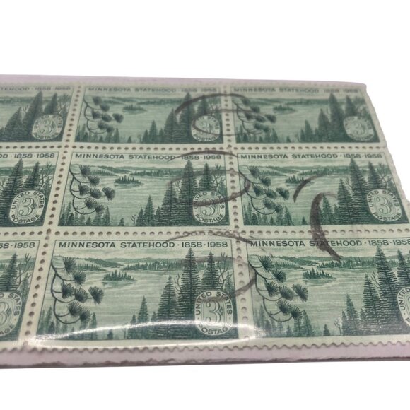Office | Vintage 1958 Minnesota Statehood 3 Stamp Booklet 15 Stamps ...